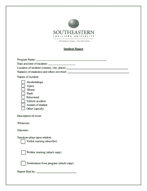 Fillable Online International Initiatives Office - Southeastern Louisiana University Fax Email ...