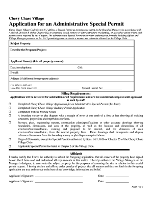 Fillable Online Application for an Administrative Special Permit Fax ...