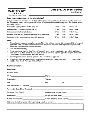 Fillable Online Special Event Permit. Obtaining a Permit Fax Email ...