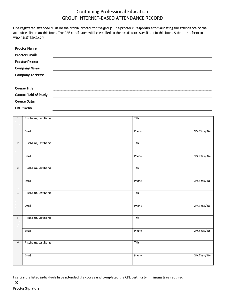 Fillable Online Group Proctor Form Group Proctor Form - Webinar ...
