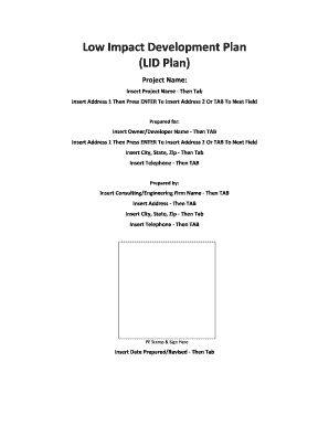 Fillable Online LID Plan Template Fax Email Print - pdfFiller