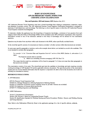 Fillable Online body of knowledge api-510 pressure vessel inspector ...