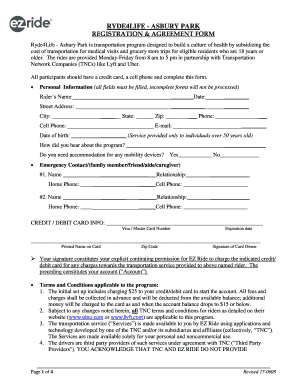 Fillable Online Rider Registration & Agreement Form Fax Email Print ...