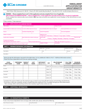 Fillable Online ENROLLMENT APPLICATION FOR GROUP BENEFITS Fax Email ...