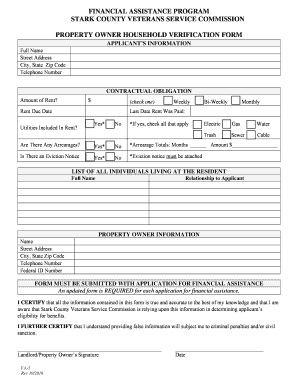 Fillable Online FA-5 Property Owner Household Verification Form Fax ...