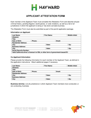 Fillable Online APPLICANT ATTESTATION FORM Fax Email Print - pdfFiller