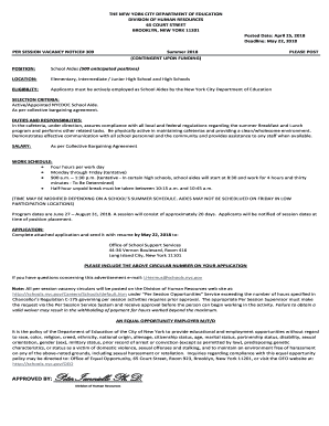 Fillable Online schools nyc 2017 - 2018 Per Session OP-175 application ...