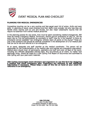 Fillable Online event medical plan and checklist - Amazon S3 Fax Email ...