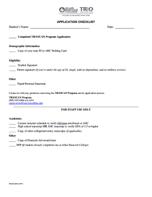 Fillable Online Completed TRIO/CAN Program Application Fax Email Print - pdfFiller
