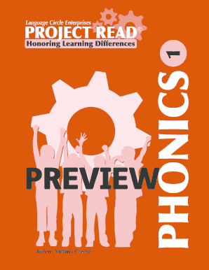 Fillable Online project read phonics 1 pdf Fax Email Print - pdfFiller