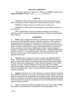 Fillable Online This Services Agreement (Agreement), effective as of ...