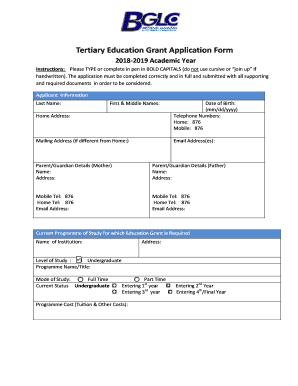 Fillable Online FILLABLE PDF 2018-2019 Tertiary Education Grant ...