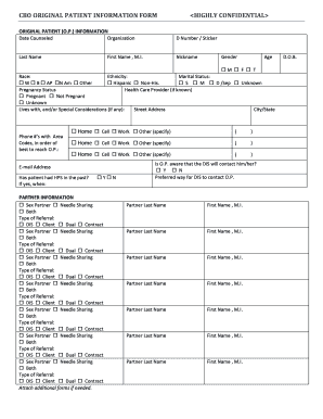 Fillable Online CBO Original Patient Form Fax Email Print - pdfFiller