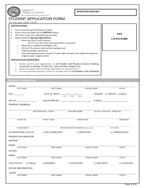 Fillable Online student application form - Makati City Fax Email Print - pdfFiller