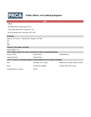 Fillable Online Belfast - PRCA The PRCA promotes all aspects of public ...