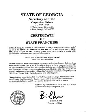 Fillable Online sos ga Certificate of State Franchise Fax Email Print ...