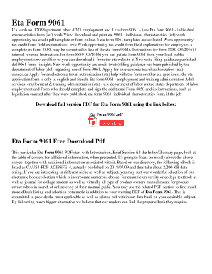 Fillable Online Eta Form 9061 - coltan-environmental.org Fax Email ...