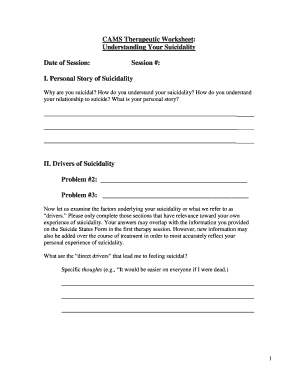 Cams Therapeutic Worksheet - Fill Online, Printable, Fillable, Blank ...