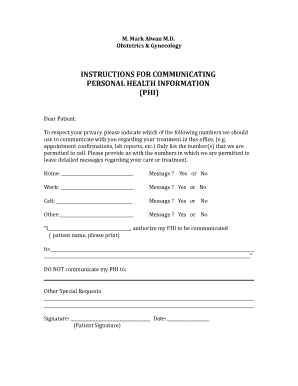 Fillable Online INSTRUCTIONS FOR COMMUNICATING Fax Email Print - pdfFiller