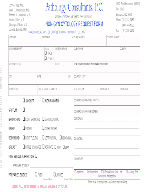Fillable Online Non-Gyn Cytopathology Request Form Fax Email Print ...