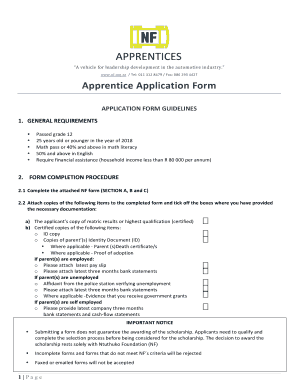 Fillable Online Apprentice Application Form - NF Apprentices Foundation ...