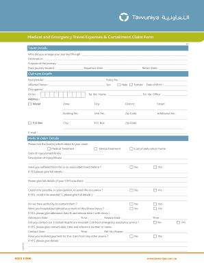 Fillable Online Medical and Emergency Travel Expenses & Curtailment ...