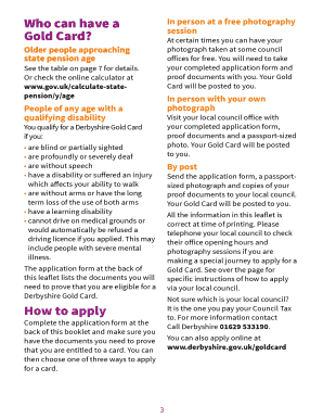 Fillable Online Gold Card application form Fax Email Print - pdfFiller