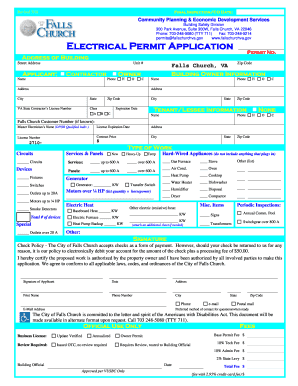 Fillable Online Electrical Permit Application - City of Falls Church ...