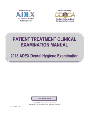 Fillable Online patient treatment clinical examination manual - CDCA ...