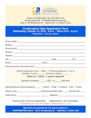 Fillable Online Confirmation Rally Registration Form Fax Email Print ...