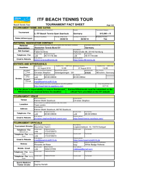 Fillable Online Fact Sheet - ITF Beach Tennis Open Saarlouis Fax Email Print - pdfFiller
