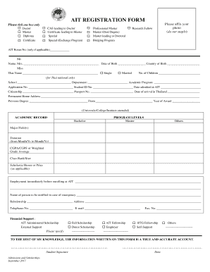 Fillable Online AIT REGISTRATION FORM Fax Email Print - pdfFiller