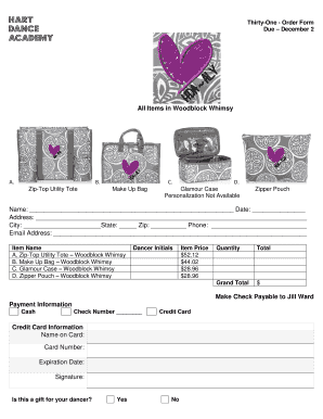 Fillable Online Thirty-One - Order Form Fax Email Print - pdfFiller