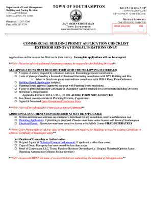 Fillable Online commercial building permit application checklist exterior renovations ... Fax ...