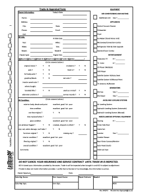 Fillable Online Trade-In Appraisal Form Fax Email Print - pdfFiller