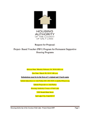 Fillable Online Project- Based Voucher (PBV) Program for Permanent ...