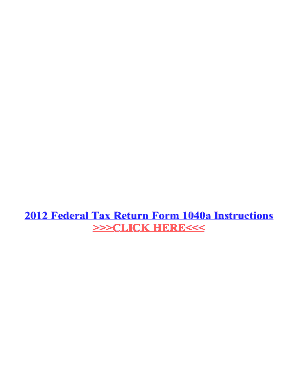 Fillable Online 2012 Federal Tax Return Form 1040a Instructions Fax ...