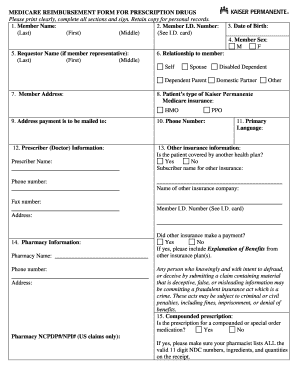 Medicare Reimbursement Form - Fill Online, Printable, Fillable, Blank ...
