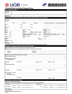 Fillable Online Request Form for Correction of Personal Data Fax Email ...