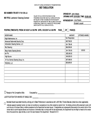Fillable Online STATE OF FLORIDA DEPARTMENT OF TRANSPORTATION BID ...