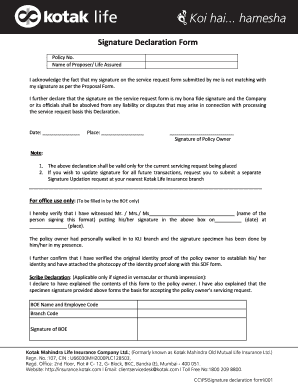 Declaration And Signature Form - Fill Online, Printable, Fillable ...