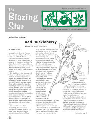 Fillable Online Red Huckleberry - nanps Fax Email Print - pdfFiller