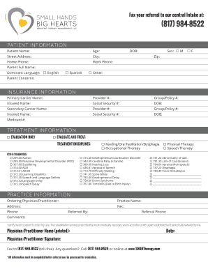 Fillable Online Fax your referral to our central Intake at: Fax Email ...