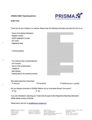 Fillable Online corporate prisma-capacity PRISMA REMIT Reporting ...
