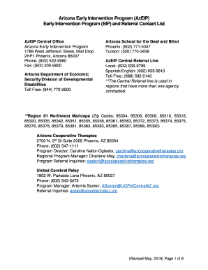 Fillable Online (AzEIP) Early Intervention Program - Arizona Department ...