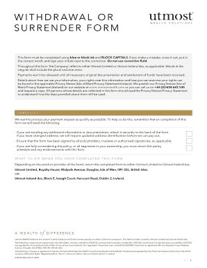 Utmost Withdrawal Form - Fill Online, Printable, Fillable, Blank ...