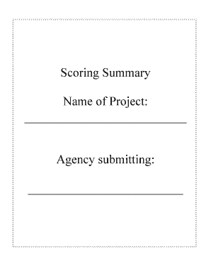 Fillable Online Scoring Summary Request for Proposal FY 18 Fax Email ...