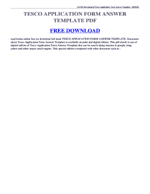 Fillable Online Download Books Tesco Application Form Answer Template ...