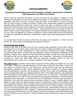 Fillable Online VISITOR AGREEMENT Fax Email Print - pdfFiller