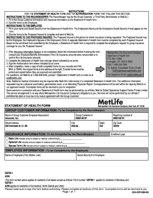 Fillable Online Statement of Health Forms Fax Email Print - pdfFiller